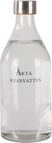 Flaska för vatten, med texten "Äkta kranvatten" - Aladdins Möbel ...